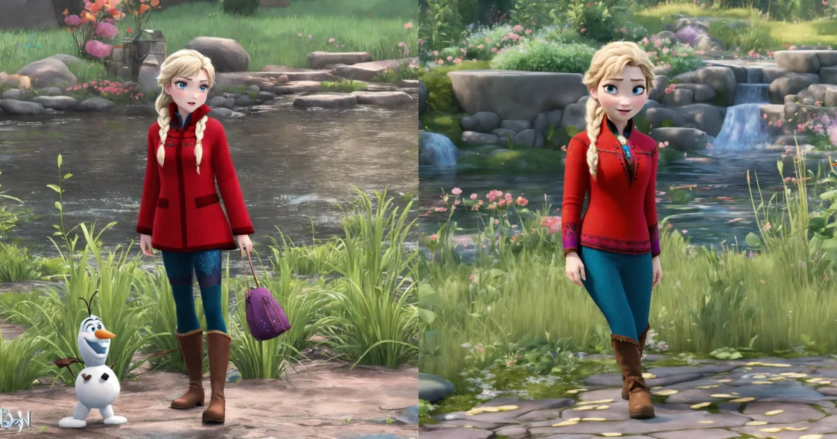 Lexica - CGI Style with Else and Anna from the Disney Movie frozen.