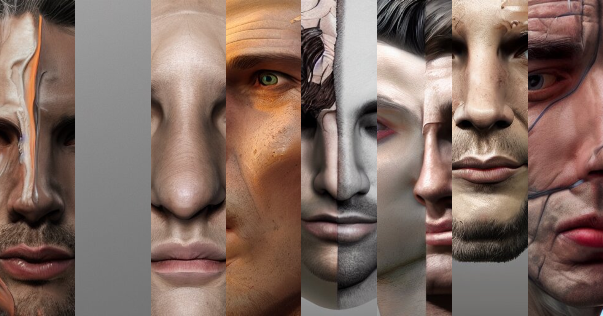 Lexica - A man's face fusing together with nature, illustrative art ...