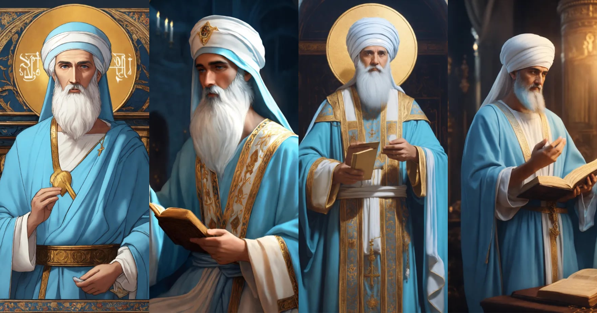 Lexica - Saint Isaac the Syrian in light blue tunic AND white turban ...