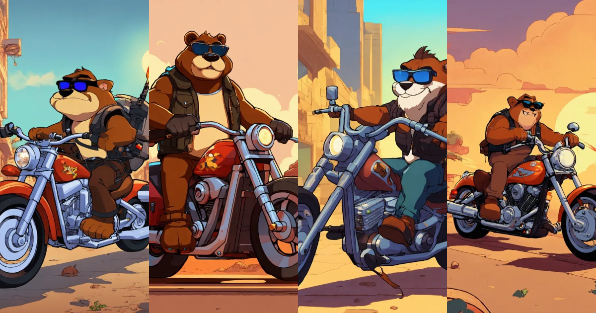 Lexica - Taz the cartoon riding a motorcycle, with a shotgun and ...