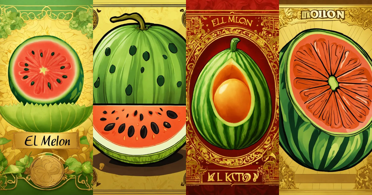 Lexica - A melon, based on the card "el melon" of the mexican lottery ...