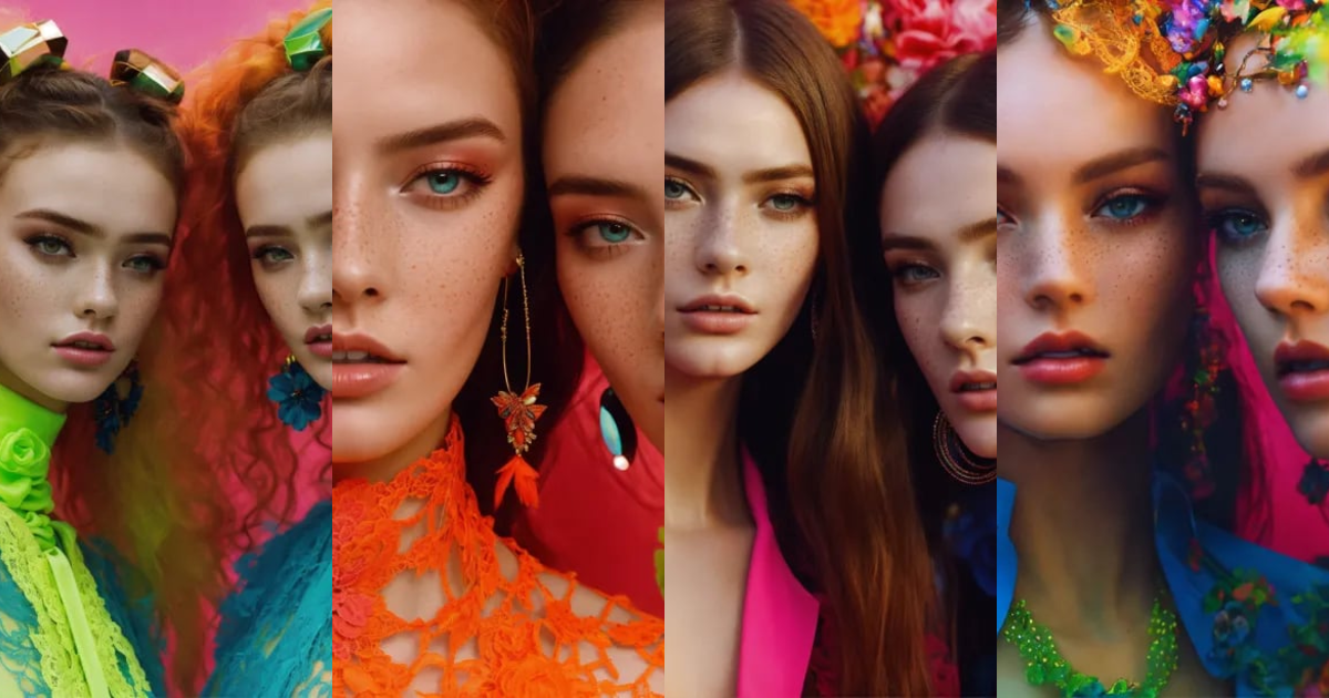 Lexica - Two girls magazine cover, in a fashion outfit1.3, freckles ...