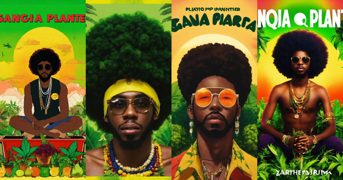 Lexica - Afro pop album cover ganja planter