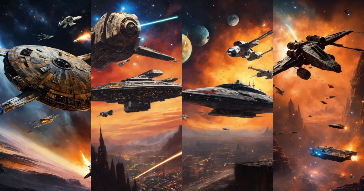 Lexica - Imperial starship chasing an Eagle in the darkness of space ...