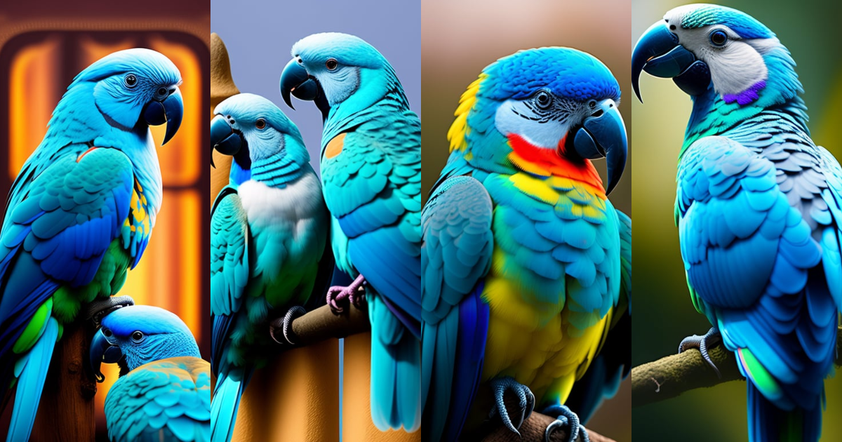 Lexica - I light blue parrots