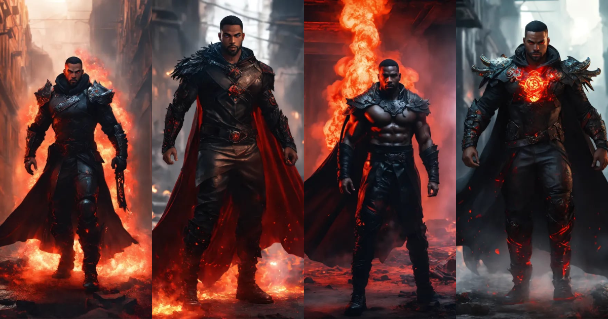 Lexica - Full body of an evil Handsome black man with short hair ...