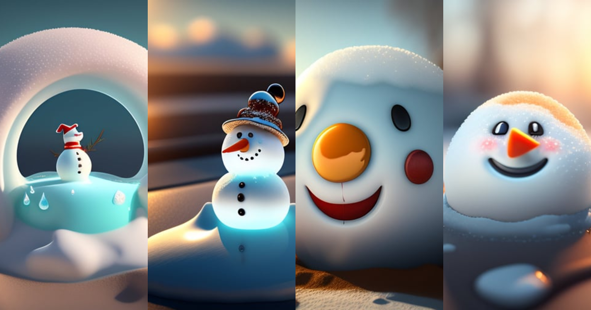 Lexica - Despair, sad, frowning sad melting snowman under the sun ...