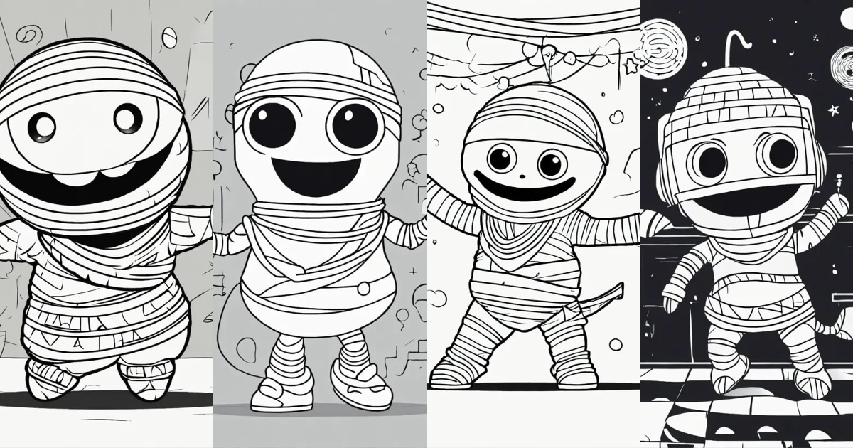 Lexica - Cute Happy Mummy A mummy dancing at a disco. for a toddler's ...