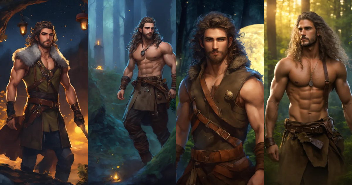 Lexica - Lithe, triathlete, 25 year old male druid with very long wild ...