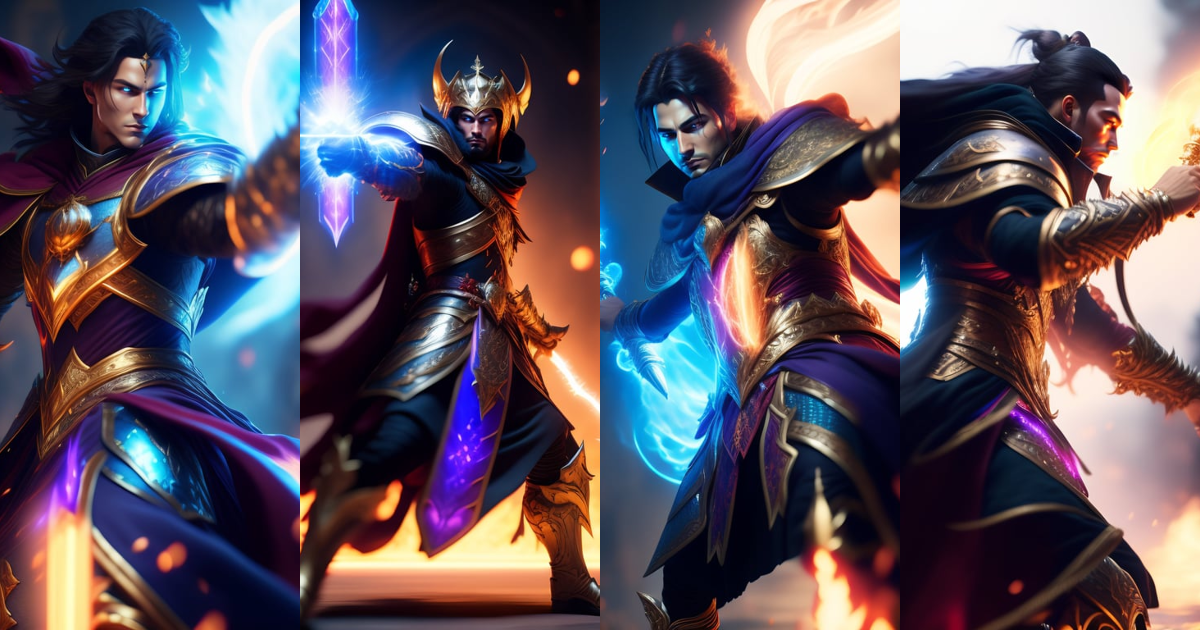 Lexica - Splash art of an armored mage channeling arcane magicks, mana ...