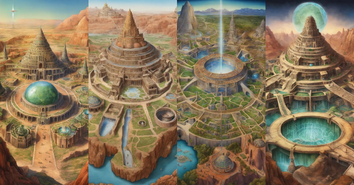 Lexica - Realistic colored pencil illustration of a big map of an intra ...