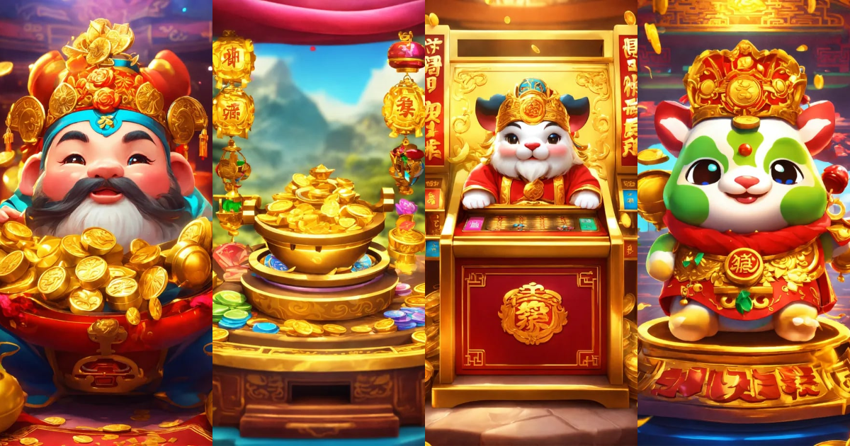 Lexica - 3D god of wealth (Chinese) slot machine game abstract treasure ...