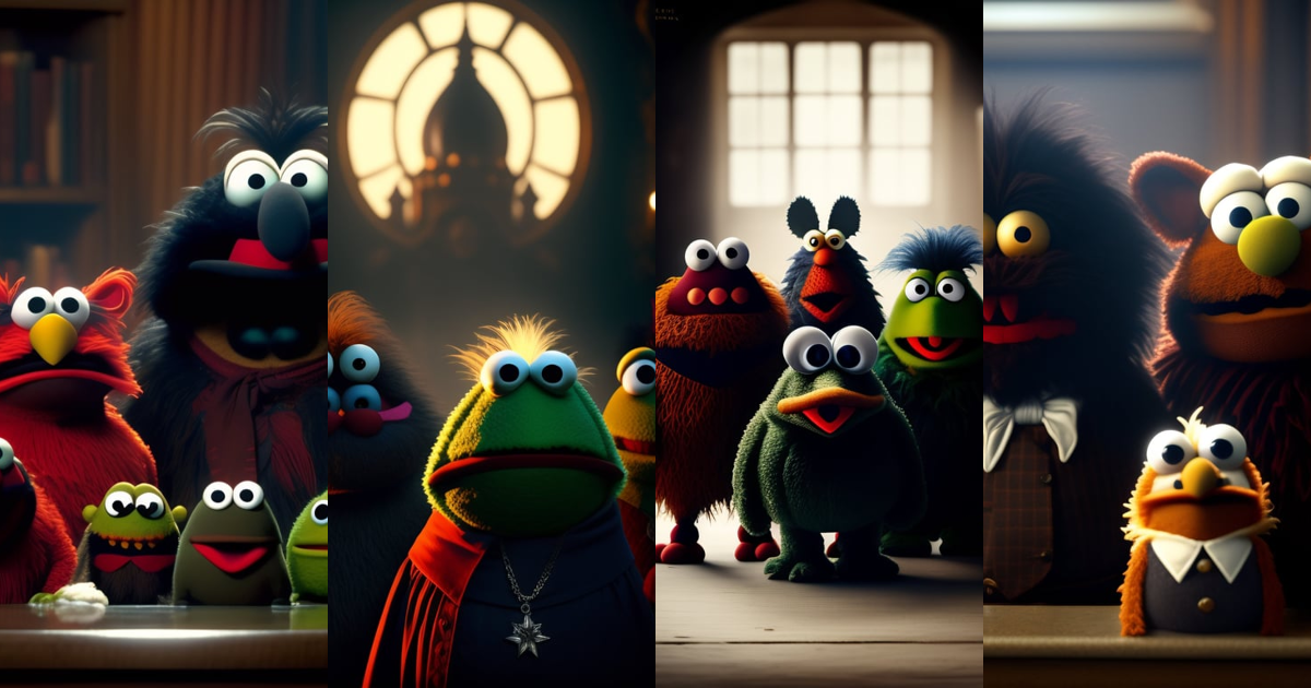 Lexica - Evil sinister muppets, dark, dingy,