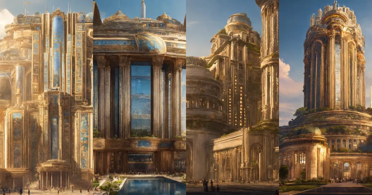 Lexica - Gigantic futuristic skyscraper palace reaching to the sky ...