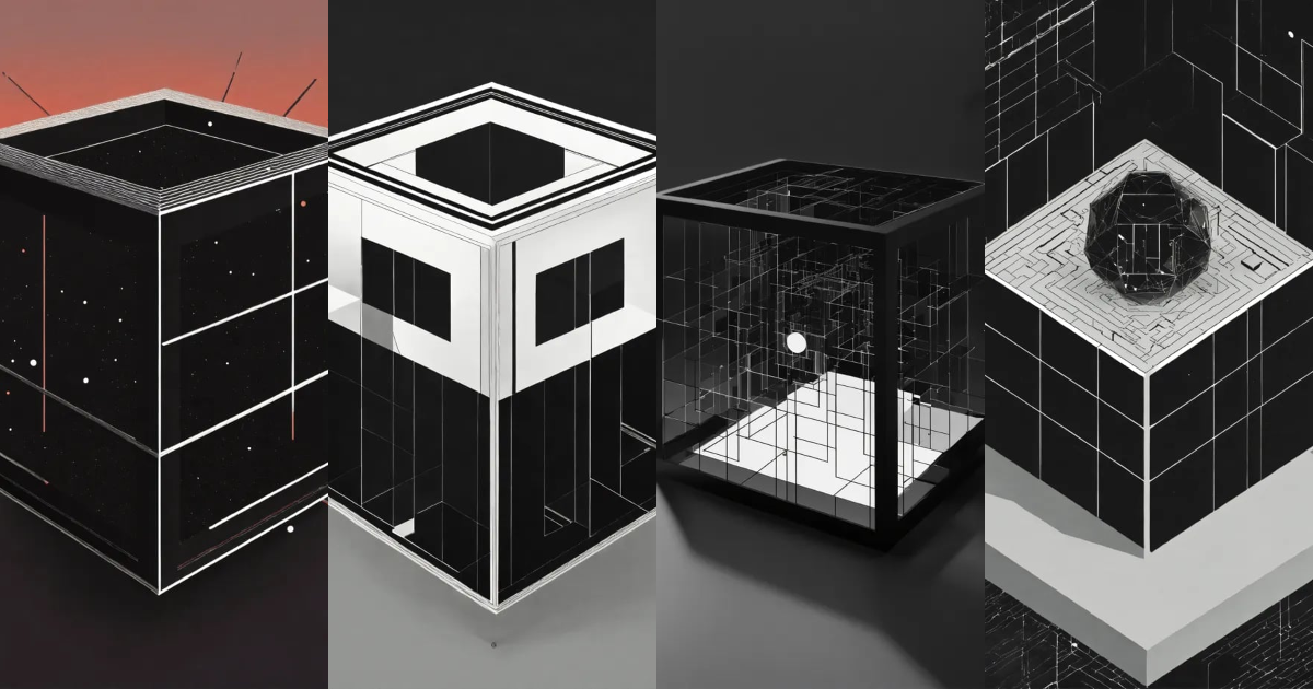 Lexica - (((monochrome minimalistic graphic design))) ANOTHER DIMENSION ...