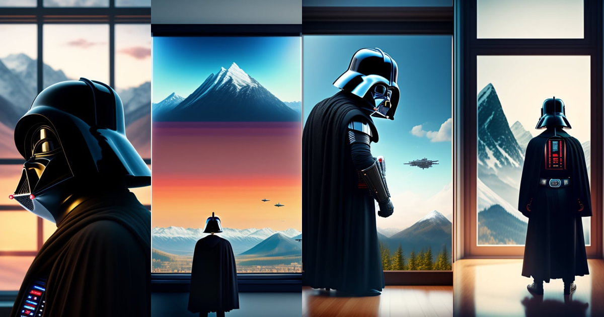 Lexica - Darth vader as a software developer, in front of a window ...