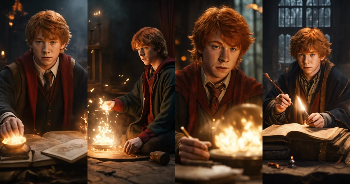 Lexica - Ron weasley doing magic spells, HDR, 4K, ultra realistic ...
