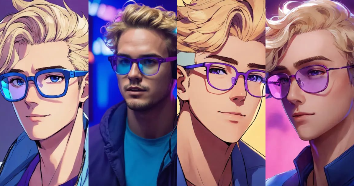 Lexica - A male gaming streamer, blonde hair, clean shaved, short wavy ...