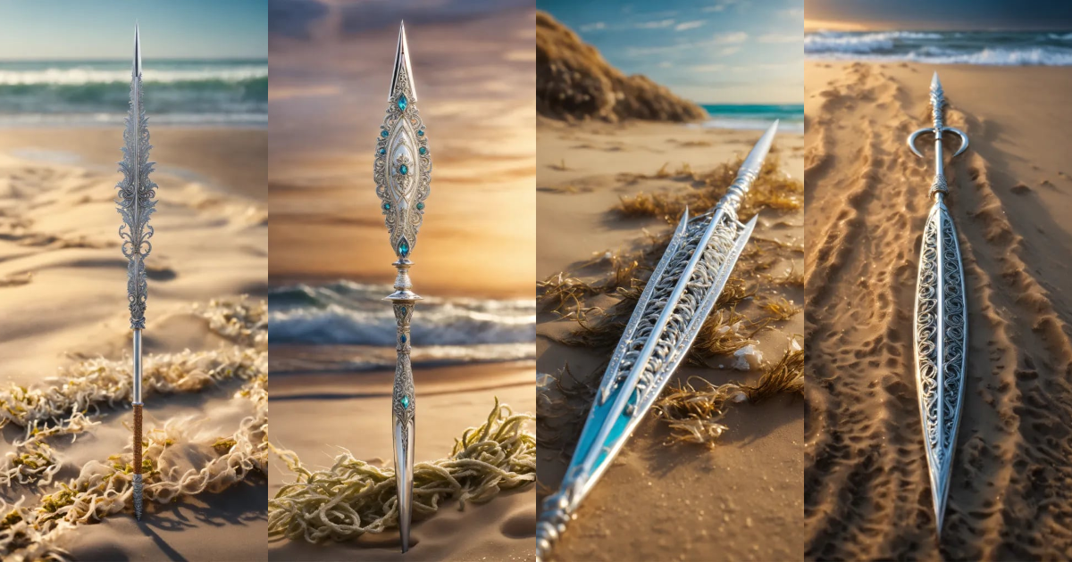 Lexica - 8k, picture of a narrow and delicate toothed spear with sharp ...