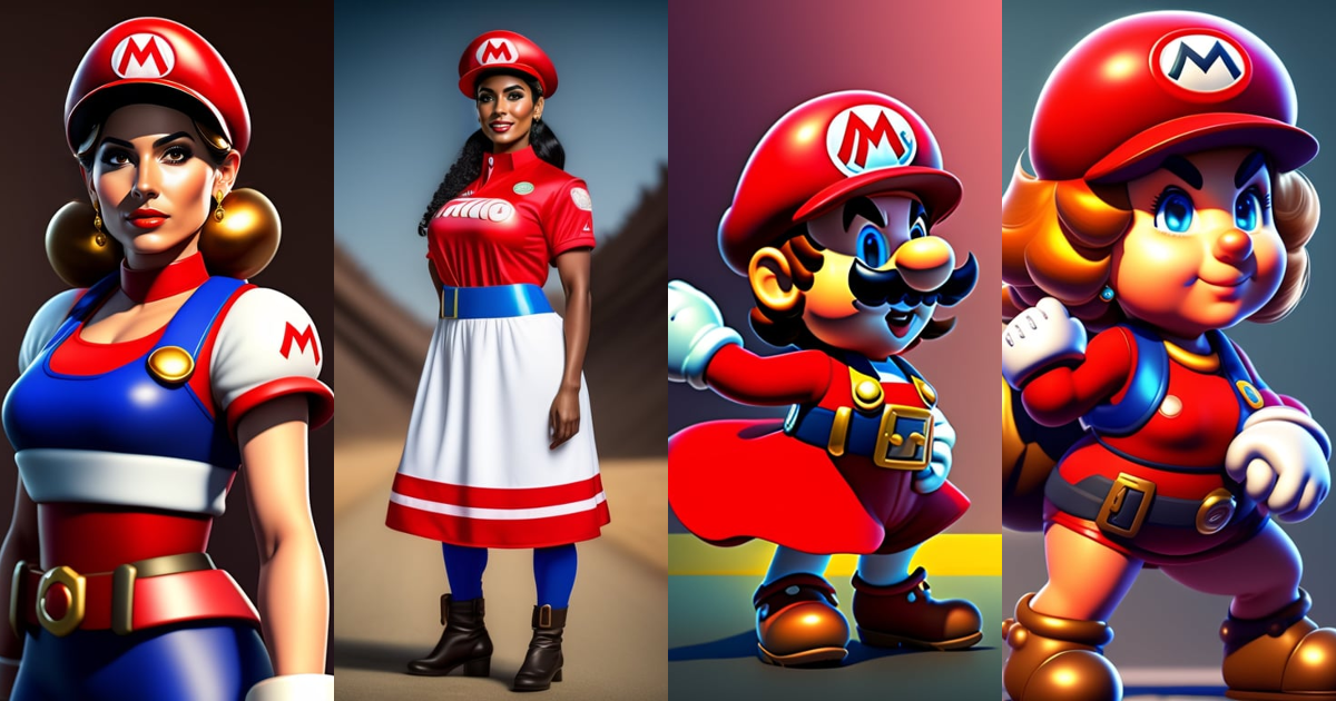 Lexica - Mario as a female character wearing the Super Mario outfit ...