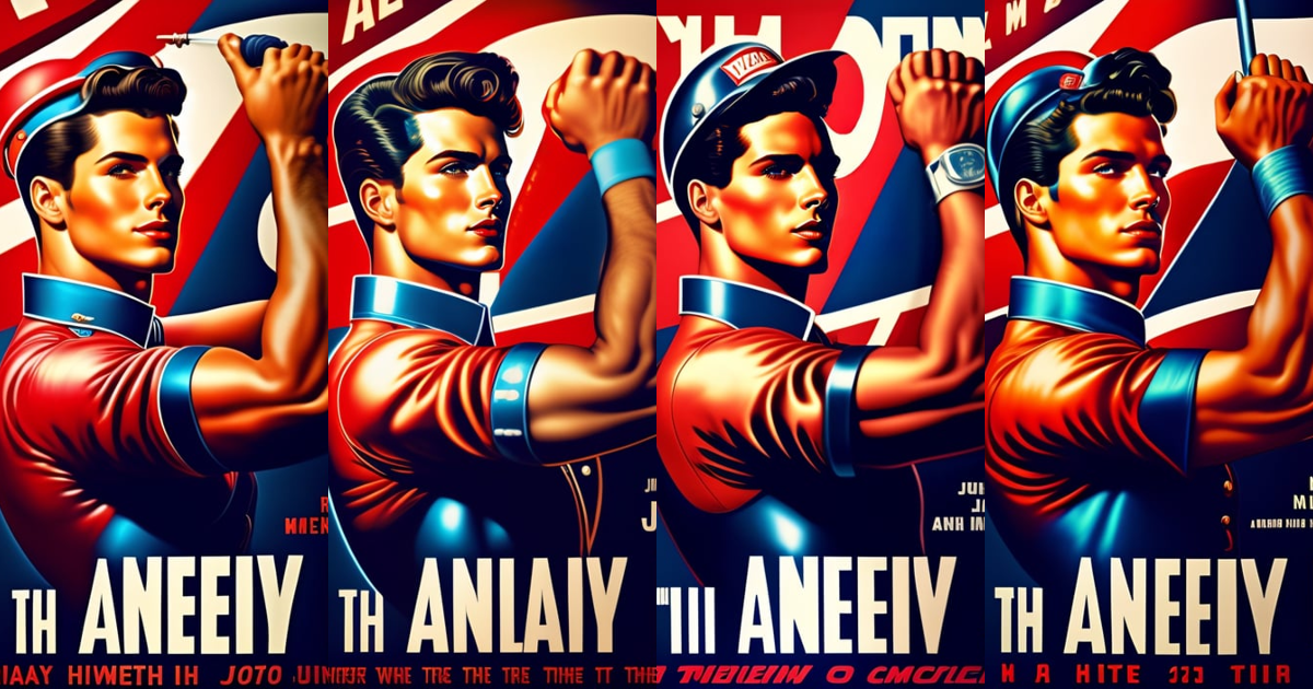 Lexica - A male young man the riveter "We can do it !" poster by John ...