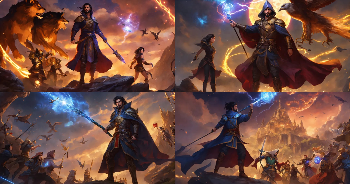 Lexica - A younger dark medium hair French goatee wizard with no hood ...