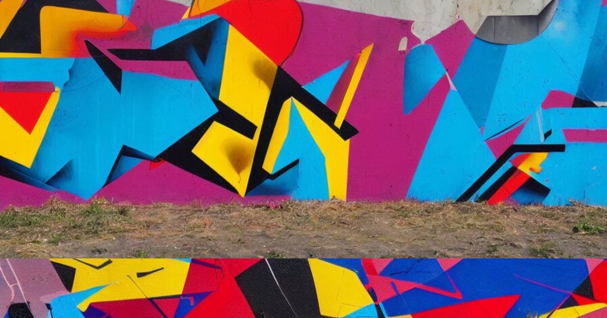 Lexica - Stray dog sleeping under graffiti 3 d street art depicting ...