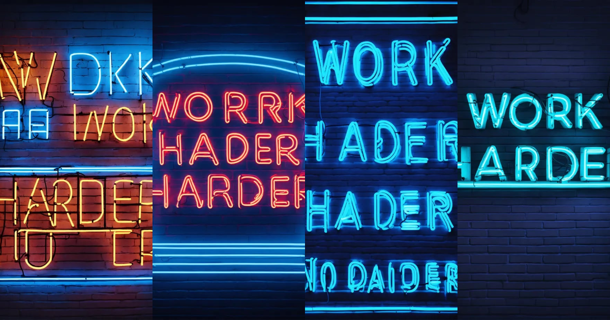 Lexica - Light blue fluorescent neon sign with the hand writen text ...