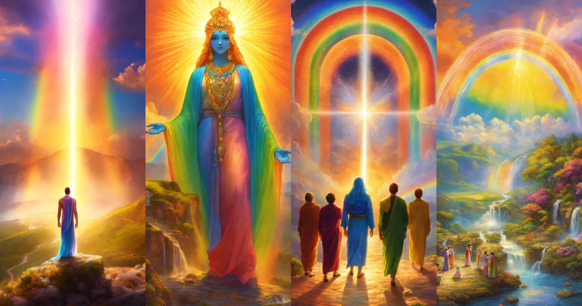 Lexica - God rainbow beings of pure light