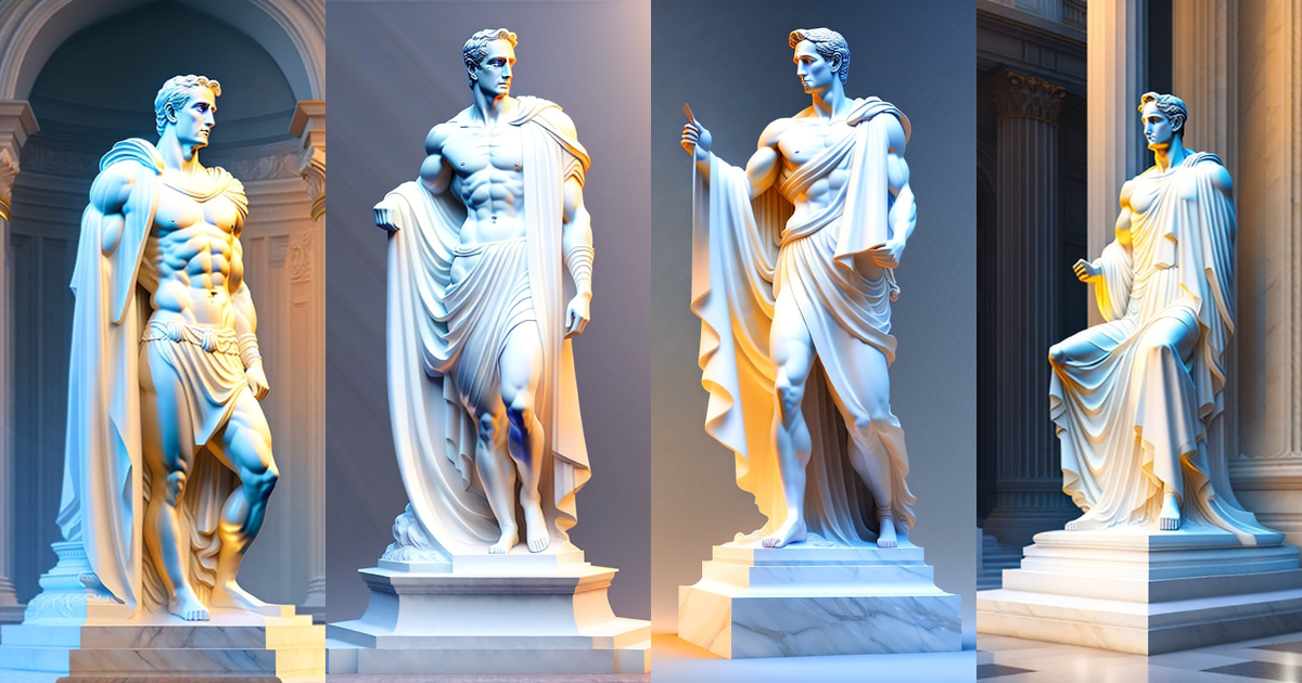Lexica - A realistic full body Greek white marble statue of Julius ...