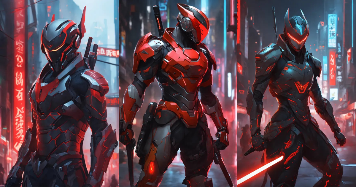 Lexica - Genji Overwatch Black And Red, featuring a black and red color ...