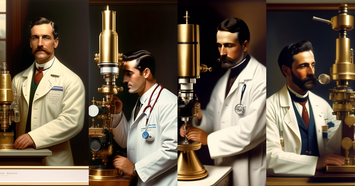 Lexica - Portrait of a doctor in a white coat in the early 20th century ...