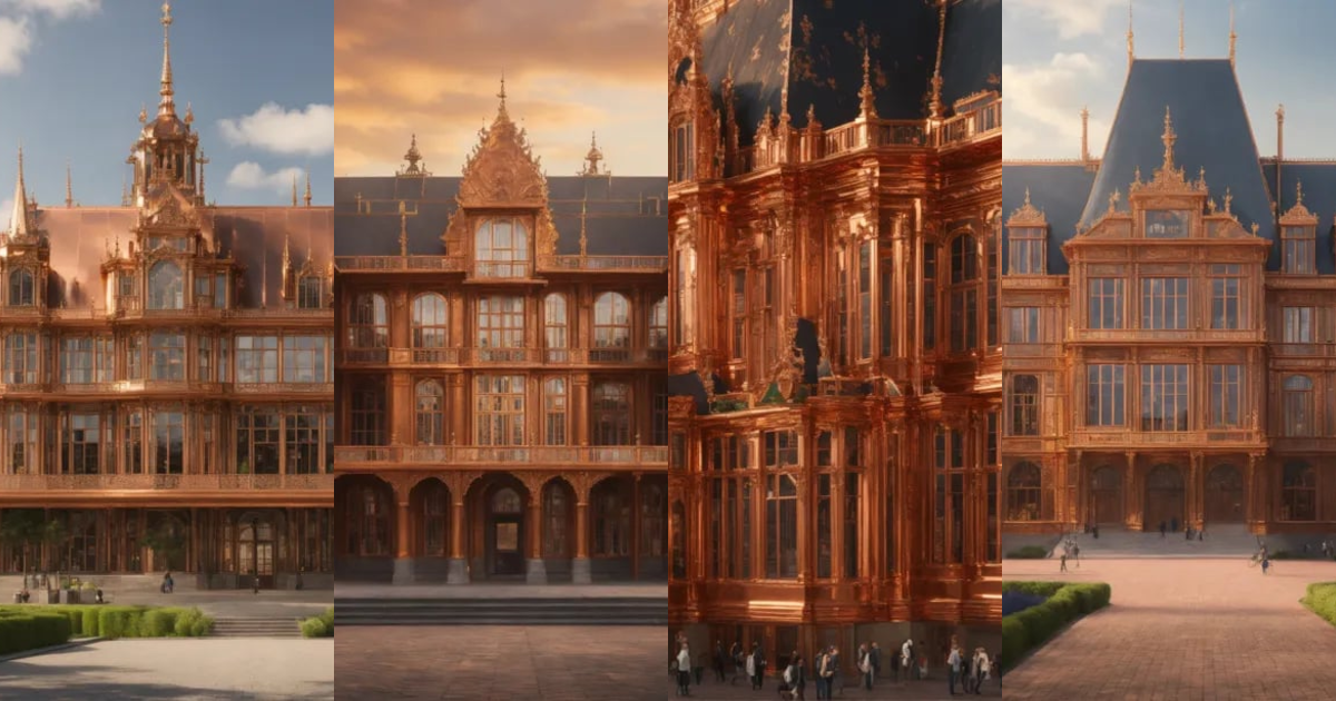 Lexica - Full image of a massive copper palace, dutch architecture ...