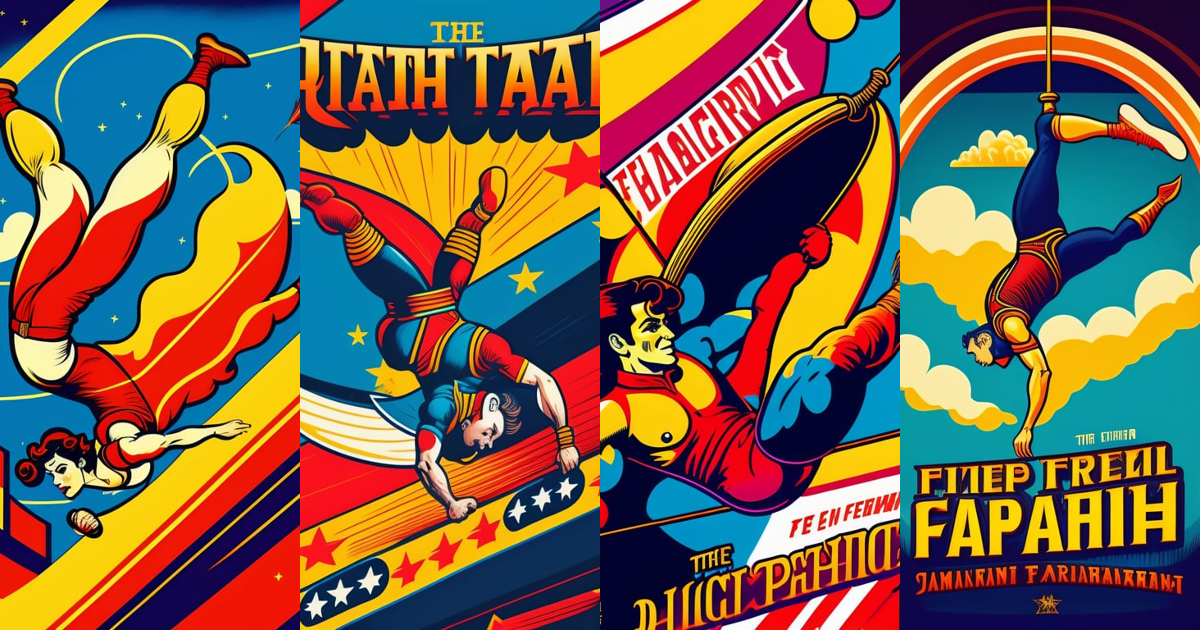 Lexica - Retro comic style artwork, highly detailed circus acrobat ...