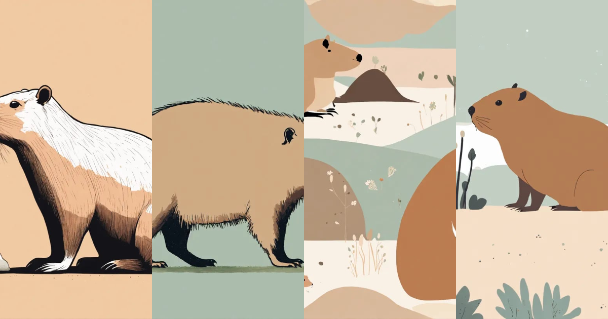 Lexica - A cute minimalistic simple capybara side profile Clipart ...