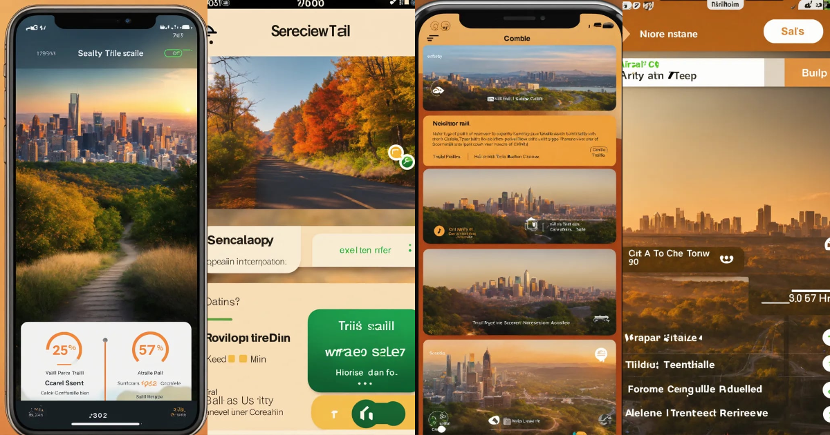 Lexica - An iPhone app interface. Top Name of the trail/path with a small back arrow on the left ...