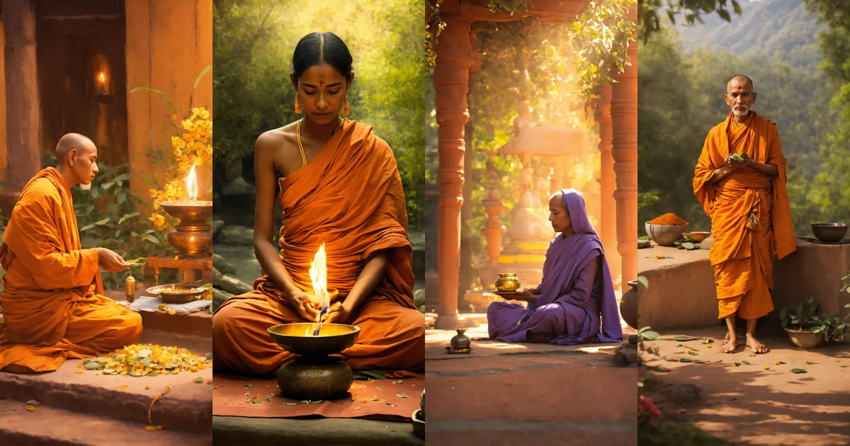 Lexica - Sage at Ashram, Offering Sacrifice, Sketchy Monk. Women ...
