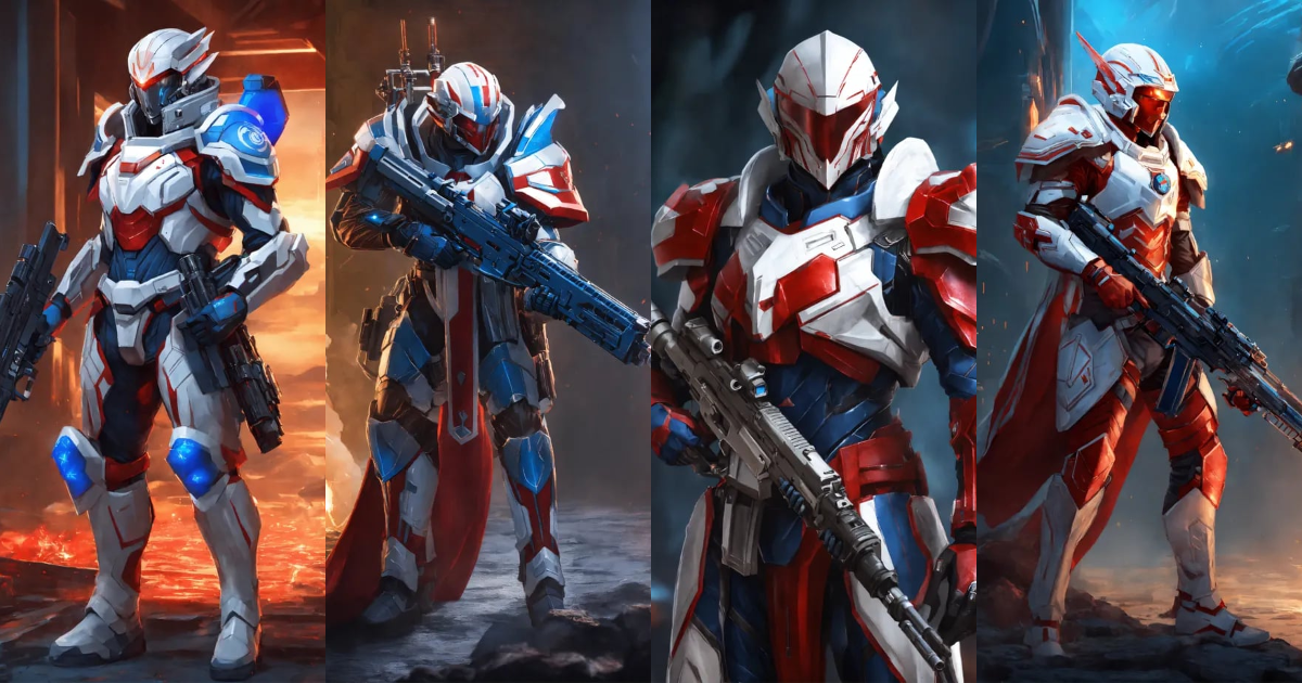 Lexica - High elf sci fi soldier wearing heavy sci fi armor, white and ...