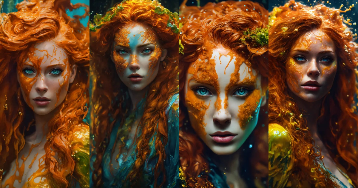 Lexica - Unsplash art, a quirky liquid portrait of a hauntingly ...
