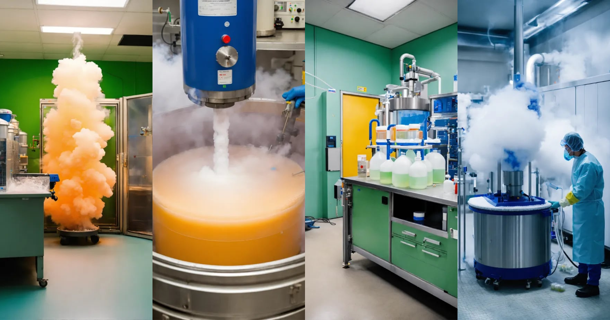 Lexica - Picture from a cell-bank removing tryas from liquid nitrogen ...