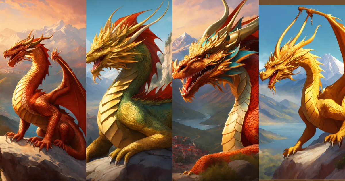 Lexica - A Turkish Yelbeghen Dragon, background turkish mountains ...