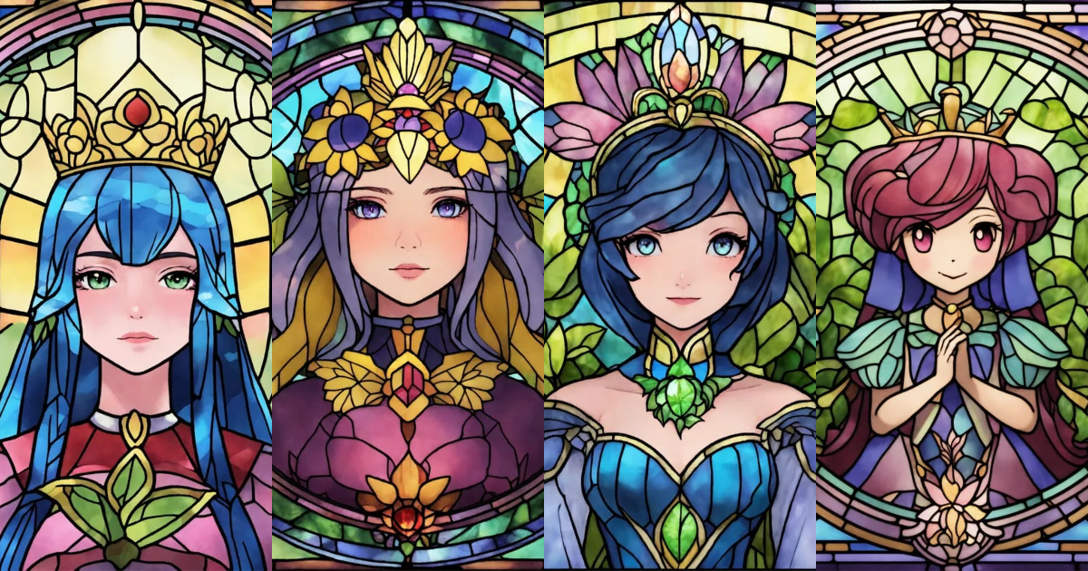 Lexica - The Oddish Pokemon, personified as a human princess, stained ...