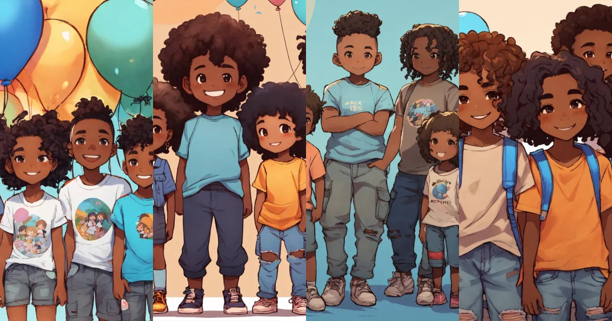 Lexica - The kawaii chibi anime storybook style art, group of smiling 8 ...