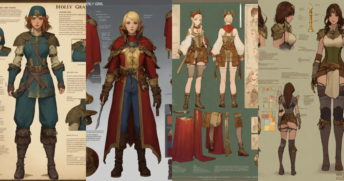 Lexica - Holly grail, character sheet, character design, chart ...