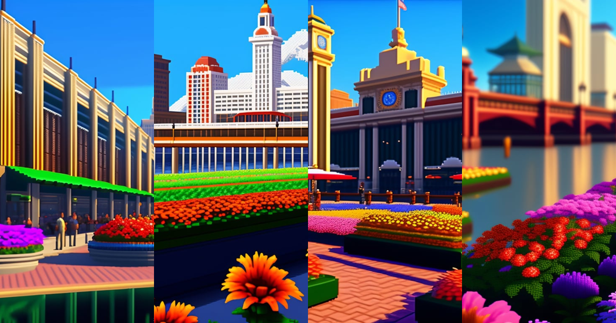 Lexica - Pixel art of the Embarcadero's Ferry Building San Francisco ...