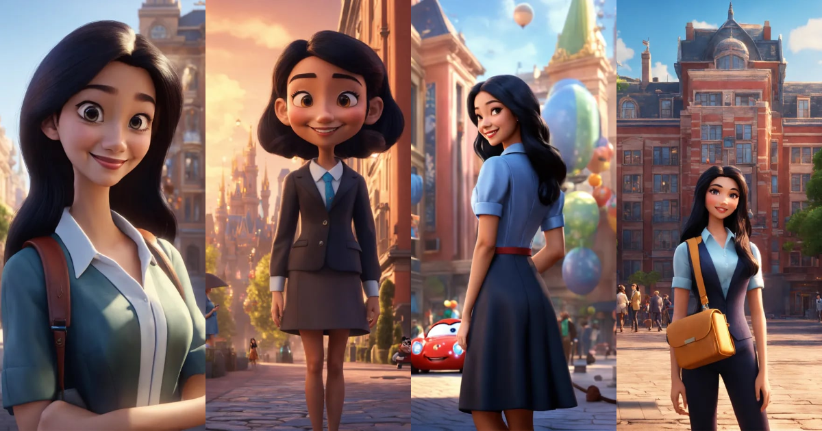 Lexica - A 3d pixar disney style pôster, with a beautiful girl in the ...