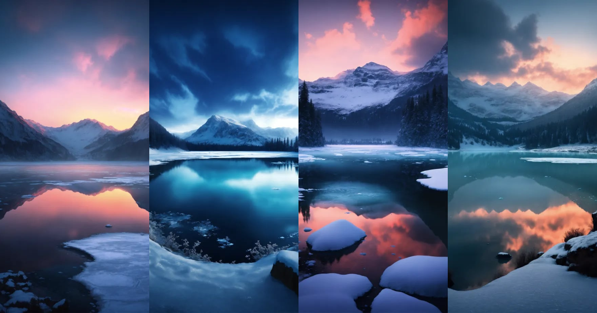 Lexica - A lake surrounded by a larger lake around it surrounded by ...