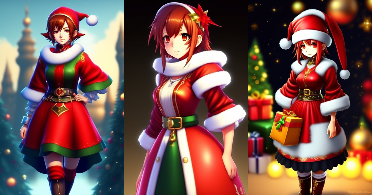 Lexica - Refia from final fantasy 3ds anime style dressing as a santa claus
