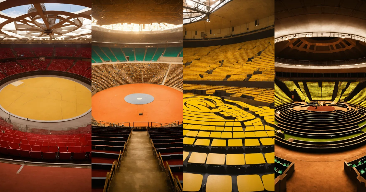 Lexica - Round arena for battles, spectator seats are arranged in tiers