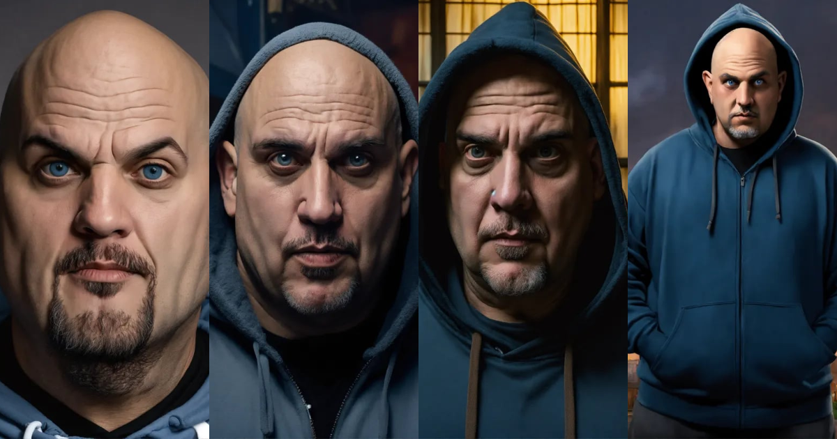 Lexica - UNCLE FESTER JOHN FETTERMAN WEARING A HOODIE OVER HIS HEAD ...